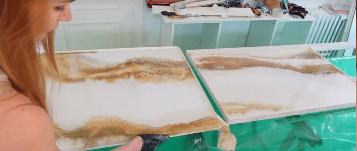 How to renovate a kitchen top with resin: design idea on a limited ...